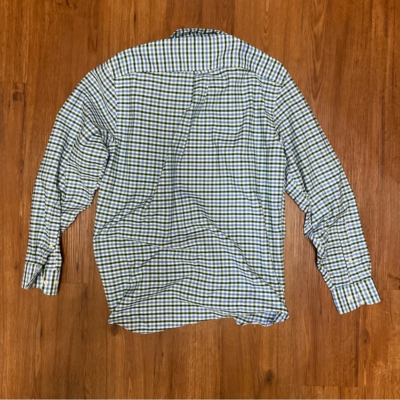 Stafford | Shirts | Mens Stafford Button Down Casualdress Shirt 6 3435 Blue And Green Checkered ...